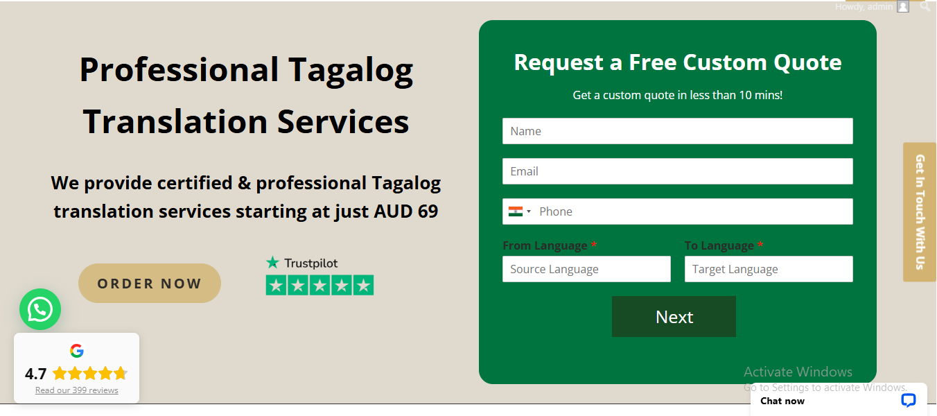 Tagalog Translation Services By NAATI Tagalog Translator