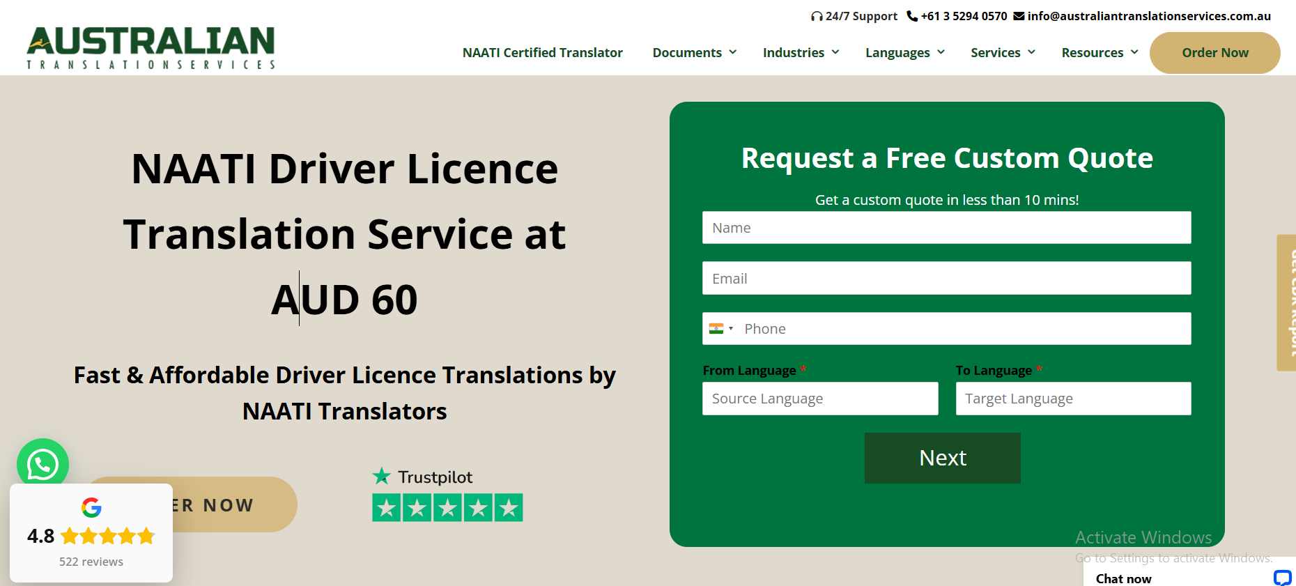 NAATI Certified Driver Licence Translation in Australia